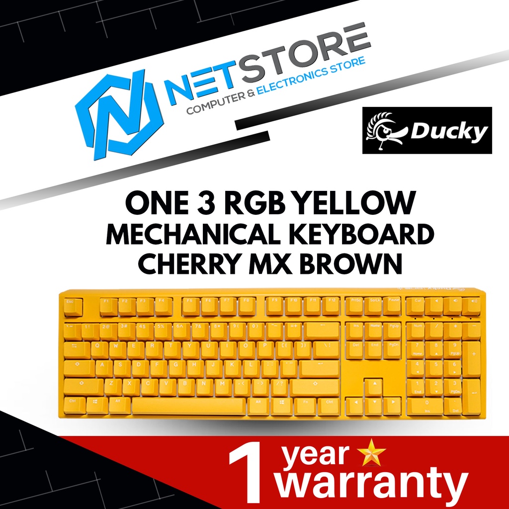 DUCKY ONE 3 RGB YELLOW MECHANICAL KEYBOARD - CHERRY MX BROWN ...