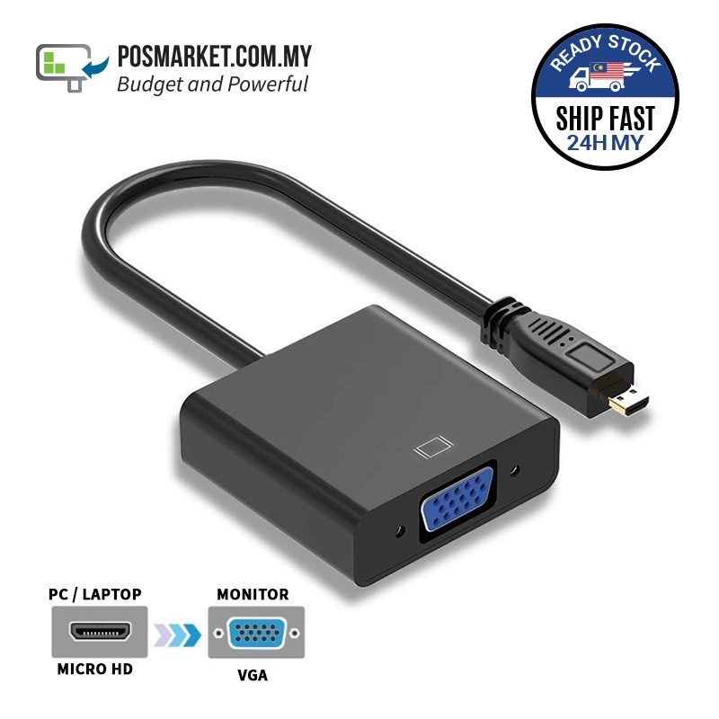 Micro HDMI Input to VGA Output POSMarket BizCloud Malaysia Ready Stock ...