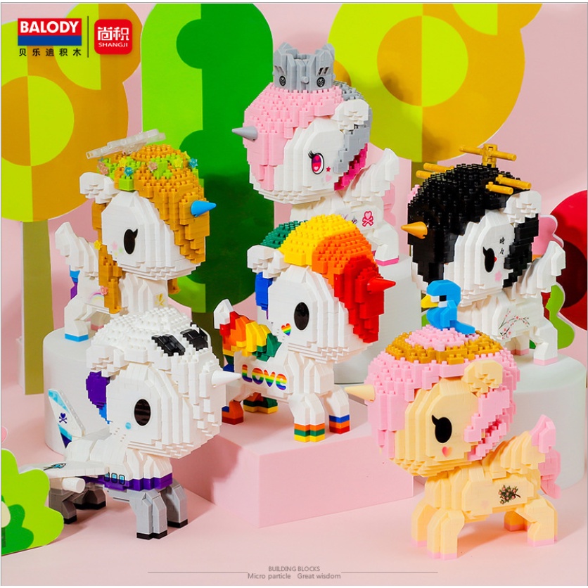 (Ready Stock) Balody Tokidoki Unicorn Nano Block Mini Building Blocks ...