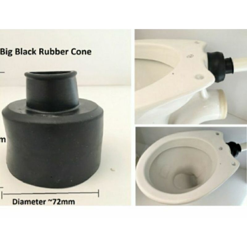 Penyambung Getah Tandas /Toilet WC Black Rubber Cone for Low Level ...