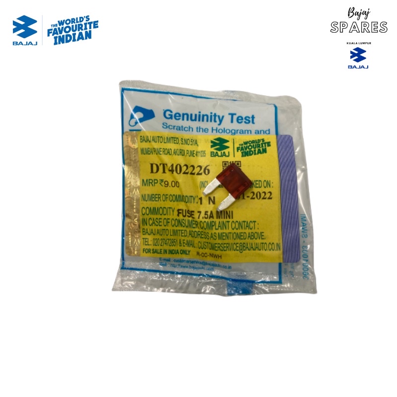 FUSE 7.5A MINI NS200/RS200 PULSAR /DOMINAR BAJAJ (1PCS) | Shopee Malaysia