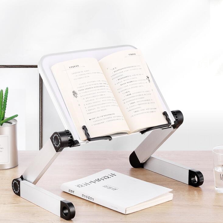 Creative Aluminium Alloy Metal 360 Degree Adjustable Book Reading Shelf ...