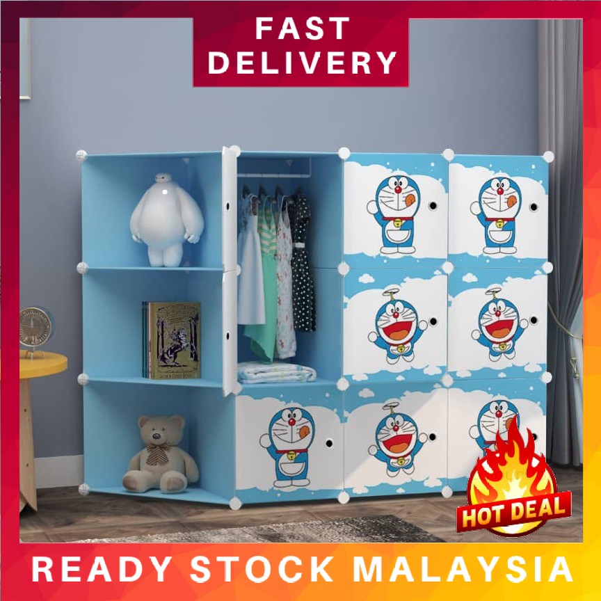 New Doraemon 9 cube Corner DIY Multipurpose Wardrobe Cabinet Clothes ...