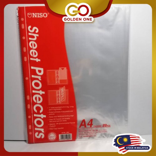 💥Niso💥 Sheet Protectors A4 20's (306A) | Shopee Malaysia