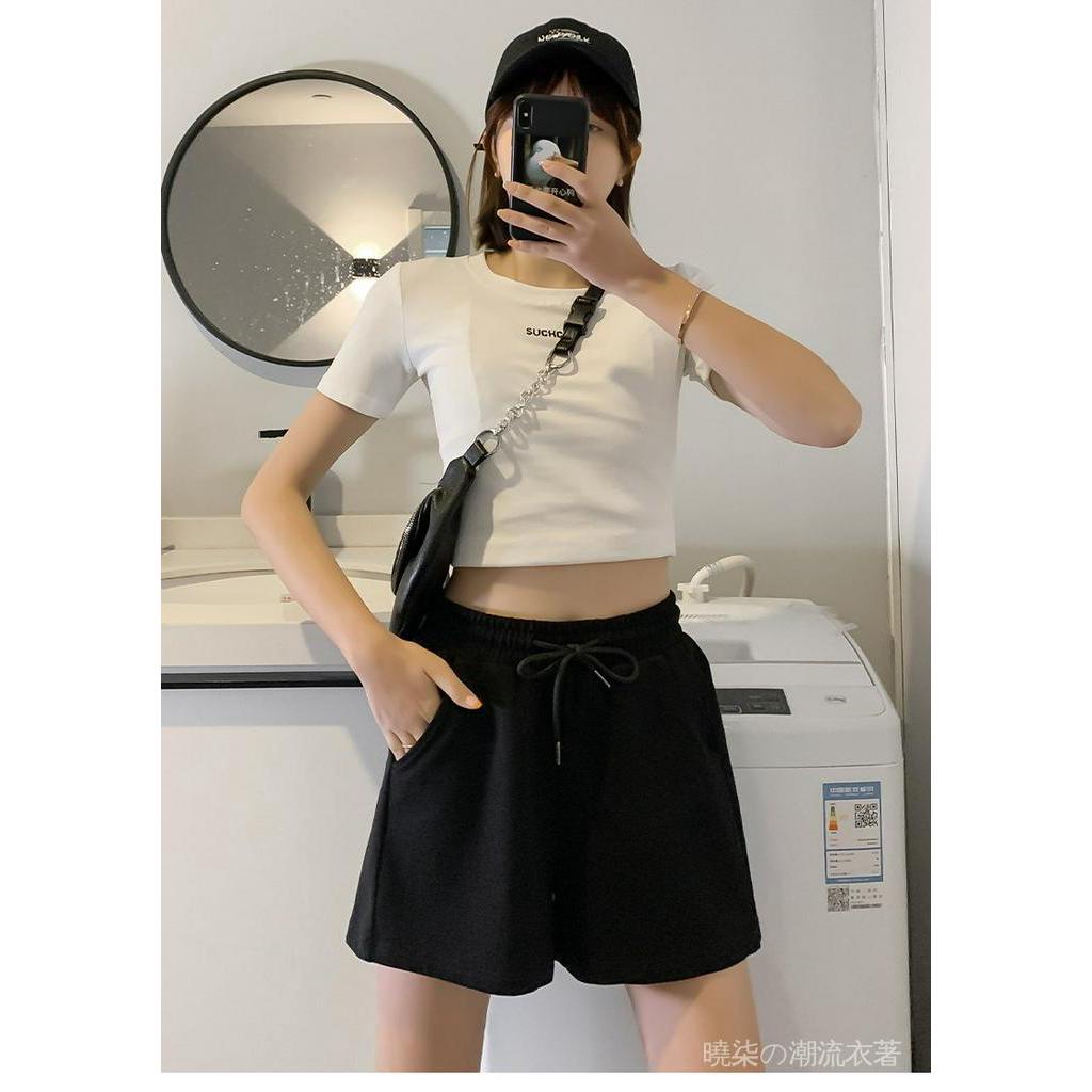 Sports shorts women's summer thin three-part pants loose cotton outer ...