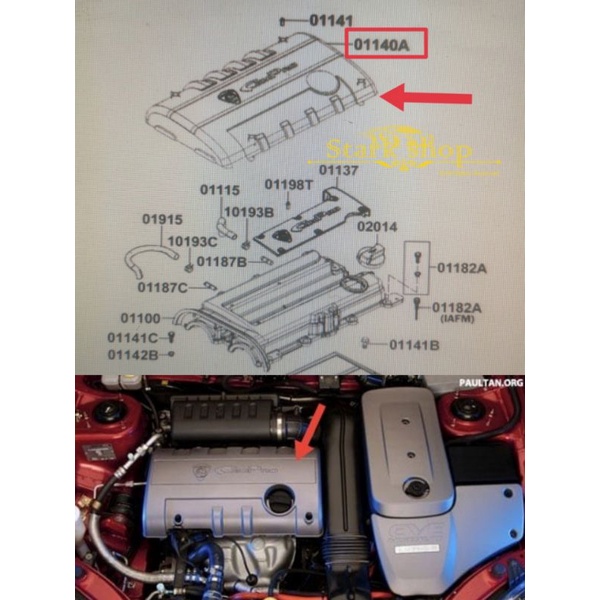 ORIGINAL PROTON WAJA SATRIA NEO PERSONA GEN2 ENGINE TOP COVER (CAMPRO ...