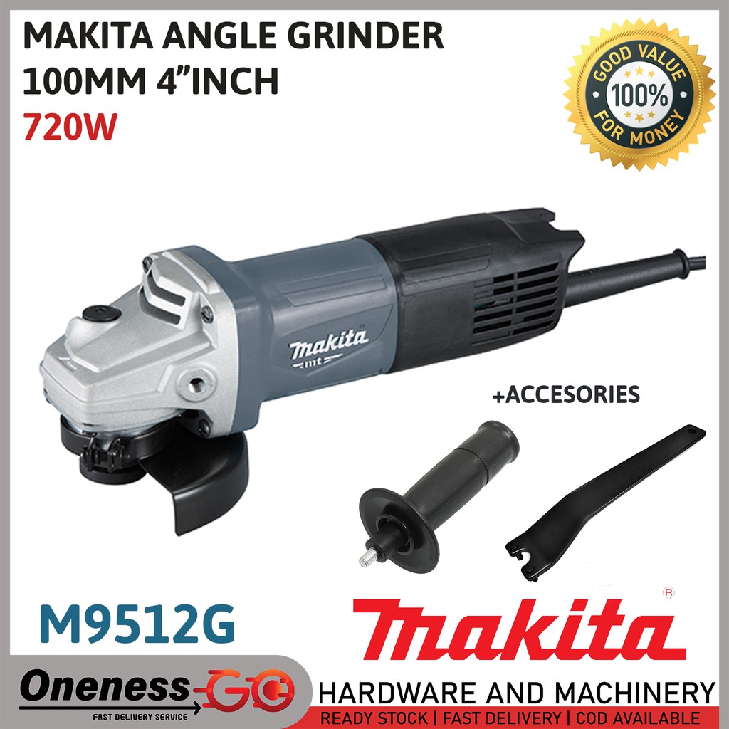 ''MAKITA'' ANGLE GRINDER W/ TOGGLE SWITCH -4'' / 720W -M9512 | Shopee ...