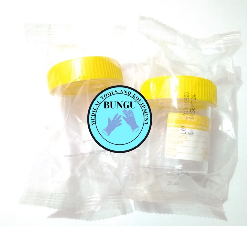 Urine Container Sterile Urine Pot 60ml 60cc Yellow Lid Labware Sterile ...