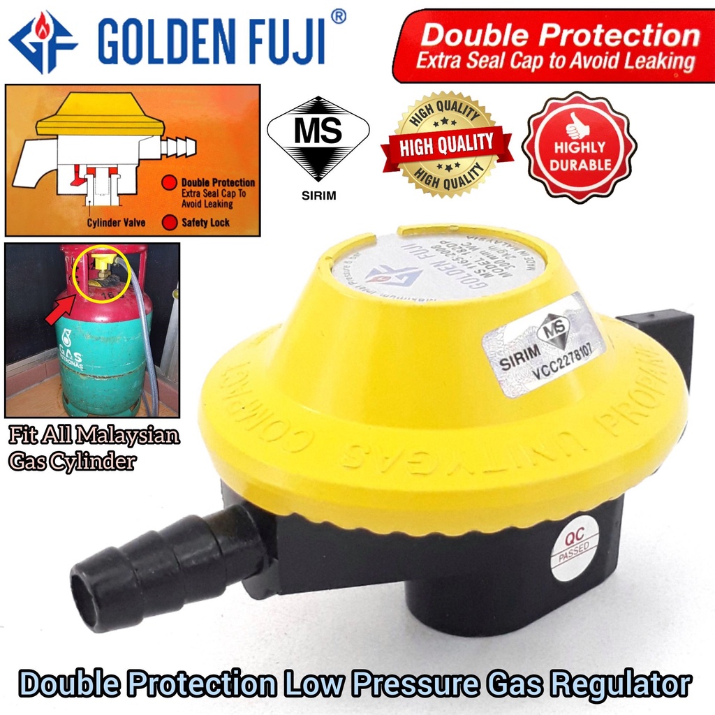 Double Lock Low Pressure Golden Fuji Gas Regulator For House | Shopee ...