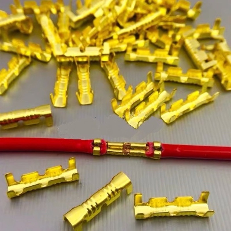 100pcs U SHAPE TYBE WIRE CONNECTOR SPLICE TERMINAL CLIP WIRING BRASS ...