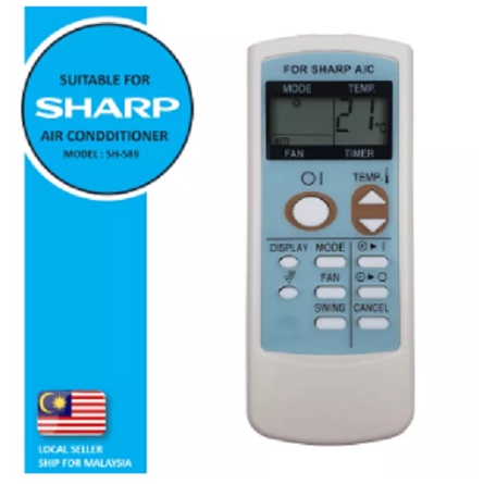 Sharp Air Cond Aircond Air Conditioner Remote Control SH-598 | Shopee ...