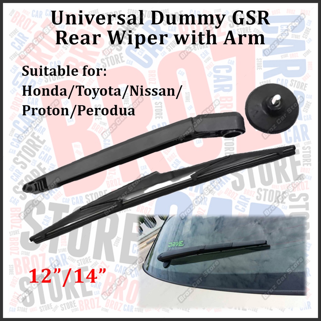 Universal 12'' 14" Dummy GSR Rear Wiper With ARM - FITS All Car HONDA ...