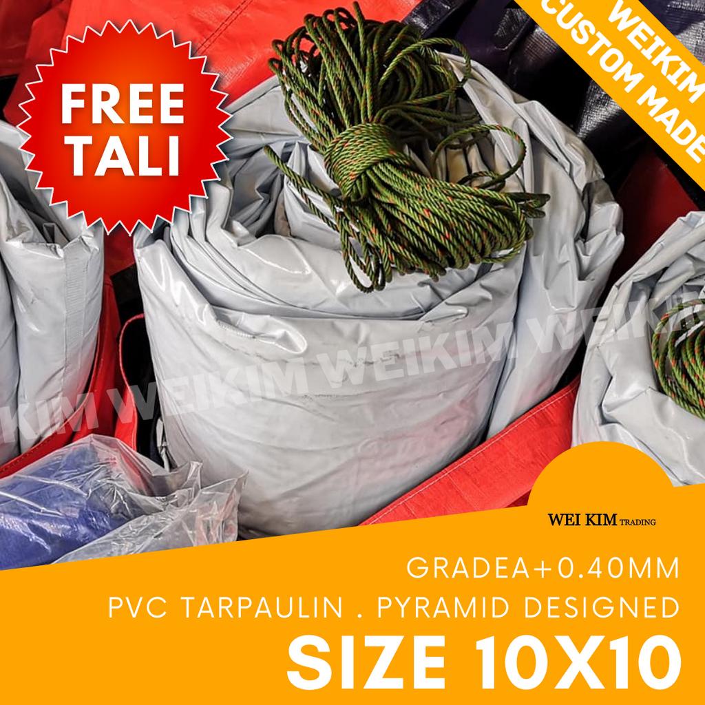 (One Piece) WeiKim Size 10x10 Pyramid Kain Sahaja PVC Tarpaulin GradeA+ ...