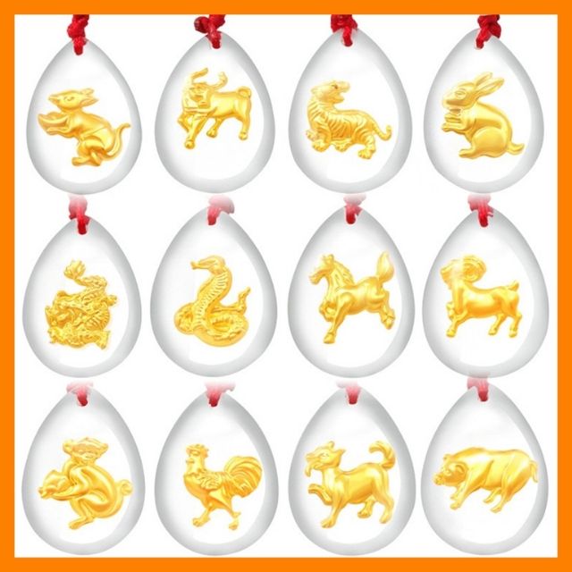 🔥Ready Stock🔥Cystal Zodiac Animals Pendant Buah rantai kristal emas ...