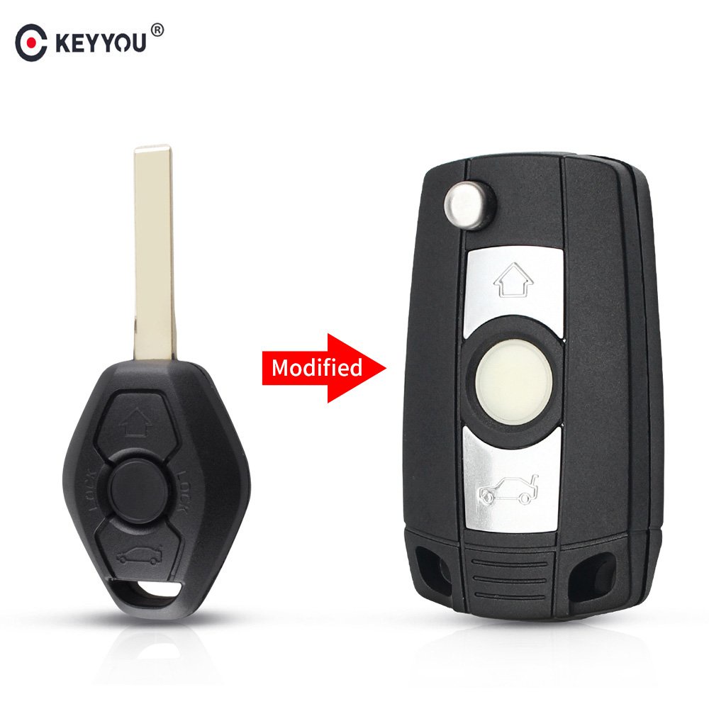 KEYYOU 3 Buttons Modified Folding Remote Key Shell Case for BMW E81 E46 ...