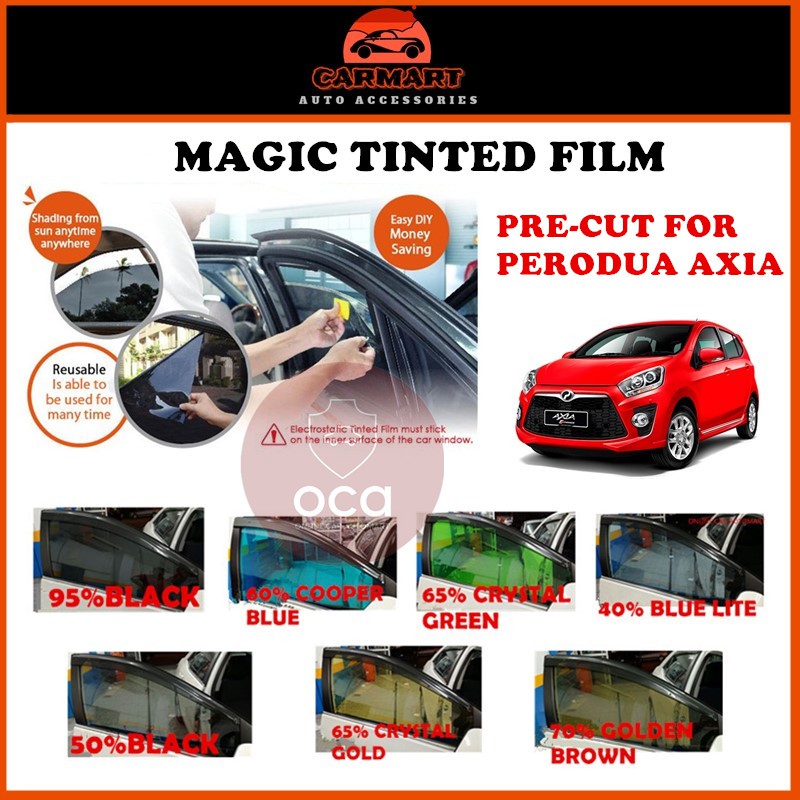 Perodua Axia - Pre-Cut Shape Magic Tinted Solar Tinted (4 Windows & 2 ...