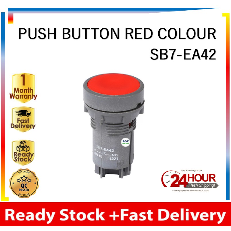 SB7-EA42 Red Push Button Switch | Shopee Malaysia