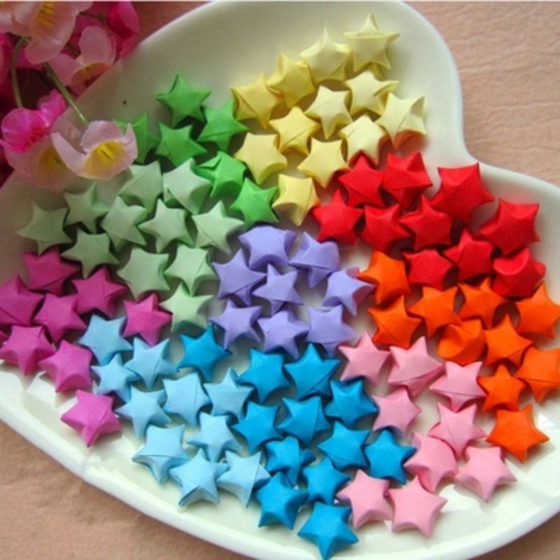 Handmade stars origami Stars Lucky Stars 100pcs handmade colourful ...