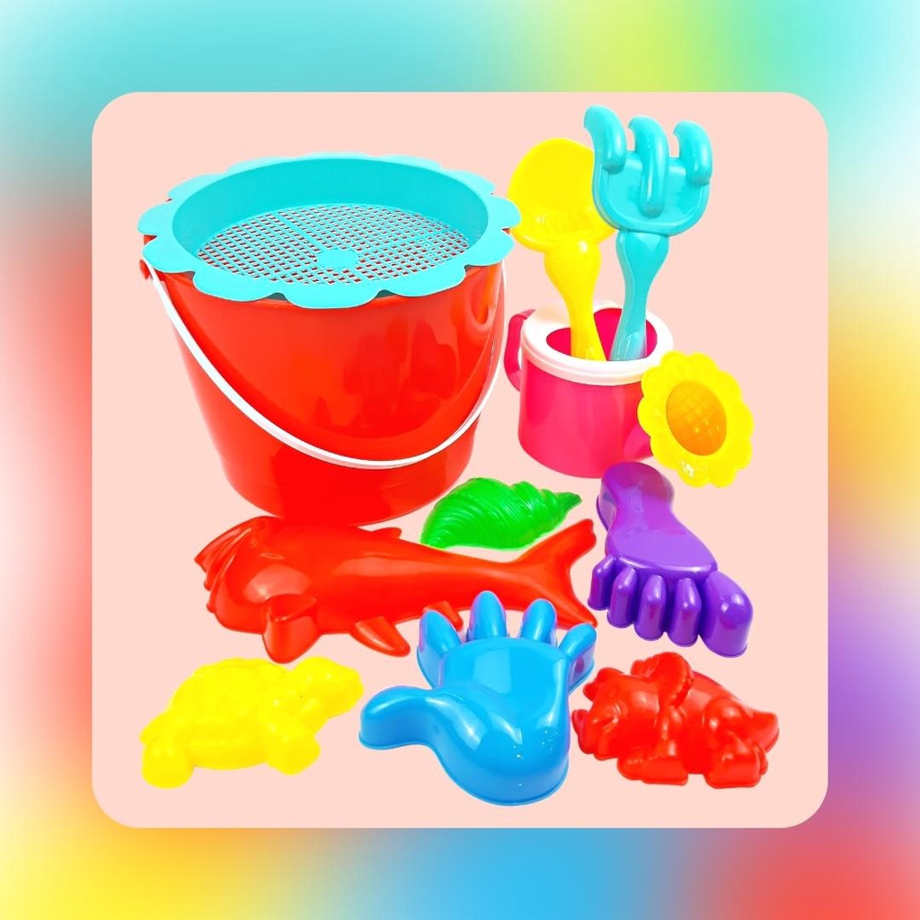 Large, colorful duck-shaped beach sand bucket toy, good quality plastic ...