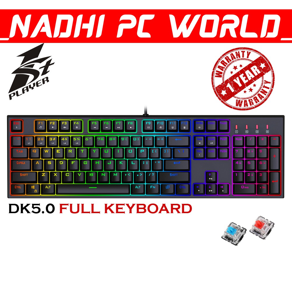 1STPLAYER Dark Knight DK5.0 FULL SIZE RGB Mechanical Gaming Keyboard [1 ...