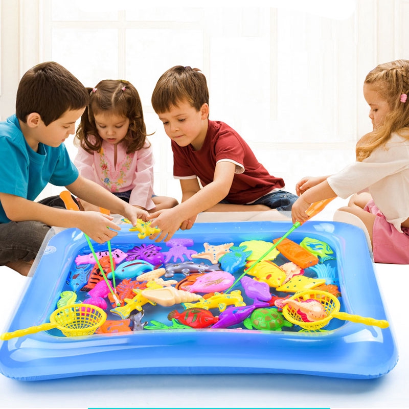 40pcs/lot Magnetic Fishing Toy with Inflatable P ool for Kids Party ...