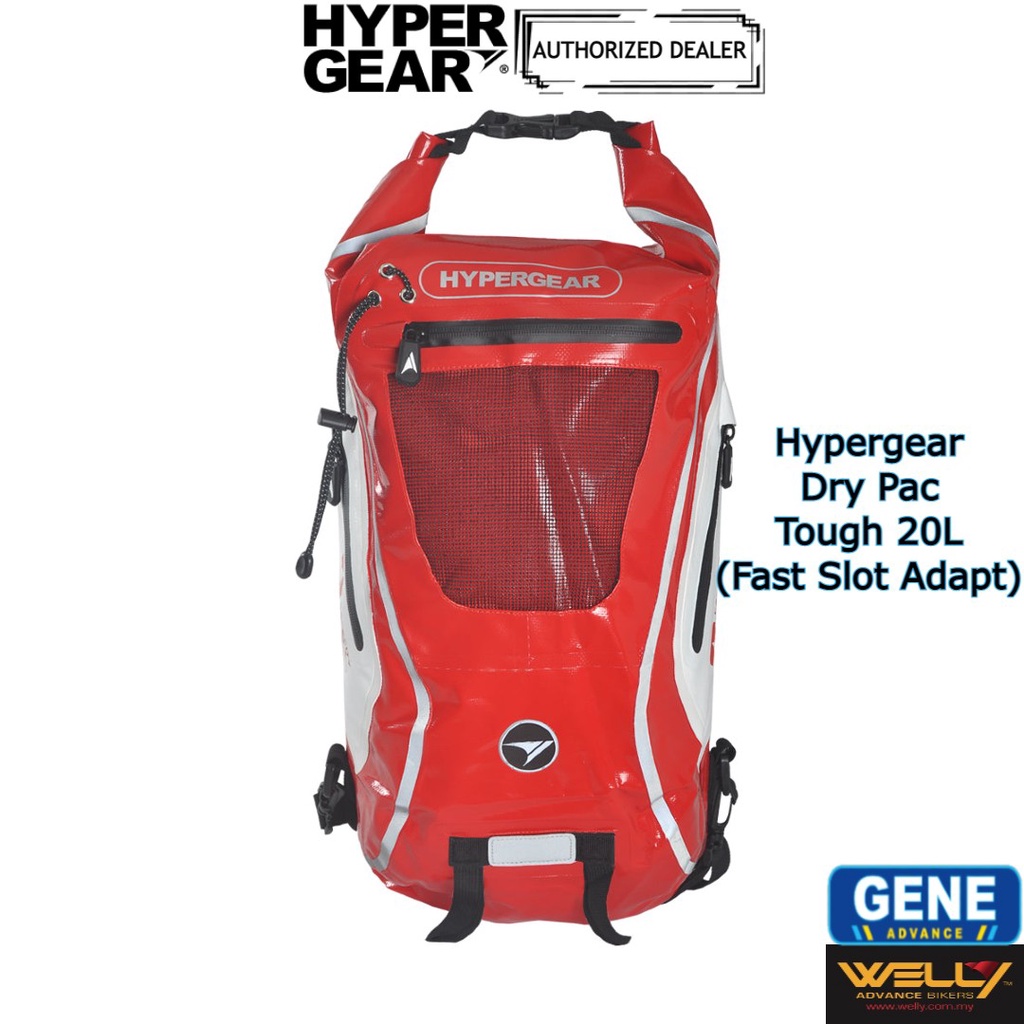 Hypergear Dry Pac Tough 20L Red Outdoor Waterproof Lightweight Backpack ...