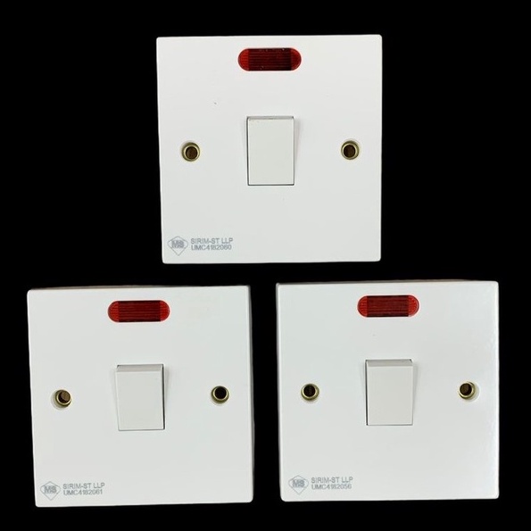 UMS 20A WATER HEATER SWITCH / AIR COND SWITCH WITH 3X3 NUT BOX | Shopee ...