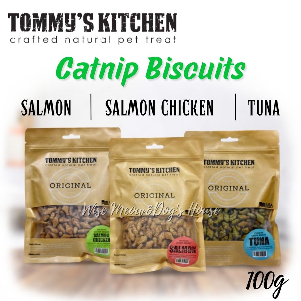 Tommy's Kitchen Premium Catnip Biscuit Cat Treats 100g (Salmon / Tuna ...