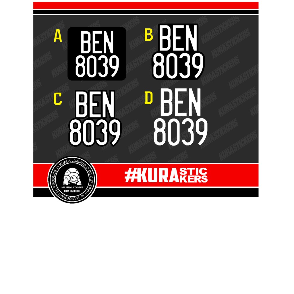 STICKER NO PLAT. STIKER NO PLATE DEPAN. Y15,LC135,125,Ex5,KRISS, SYM,RS ...