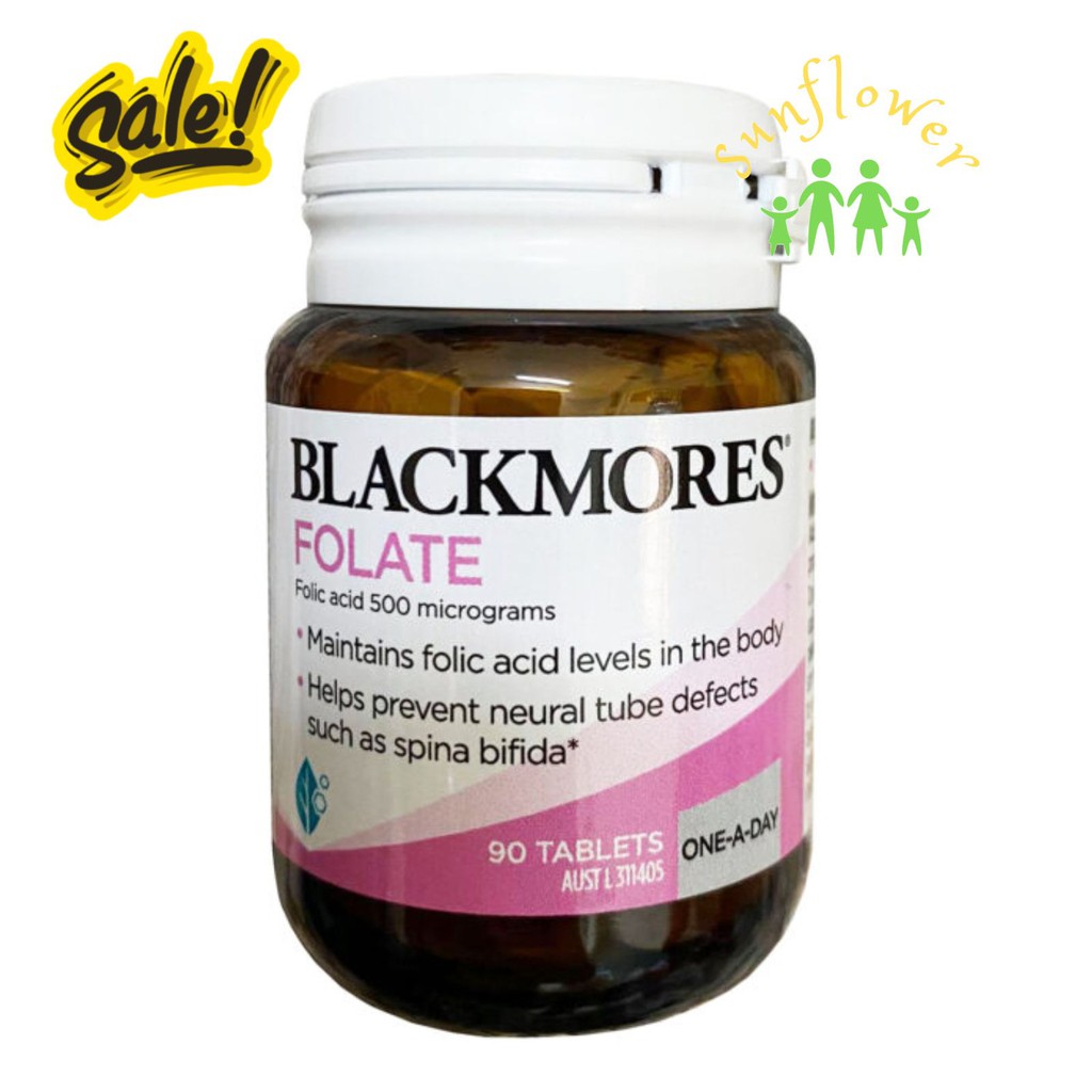 Blackmores Folate 500mcg 90 Tablets - Folic Acid Supplement for Mothers ...