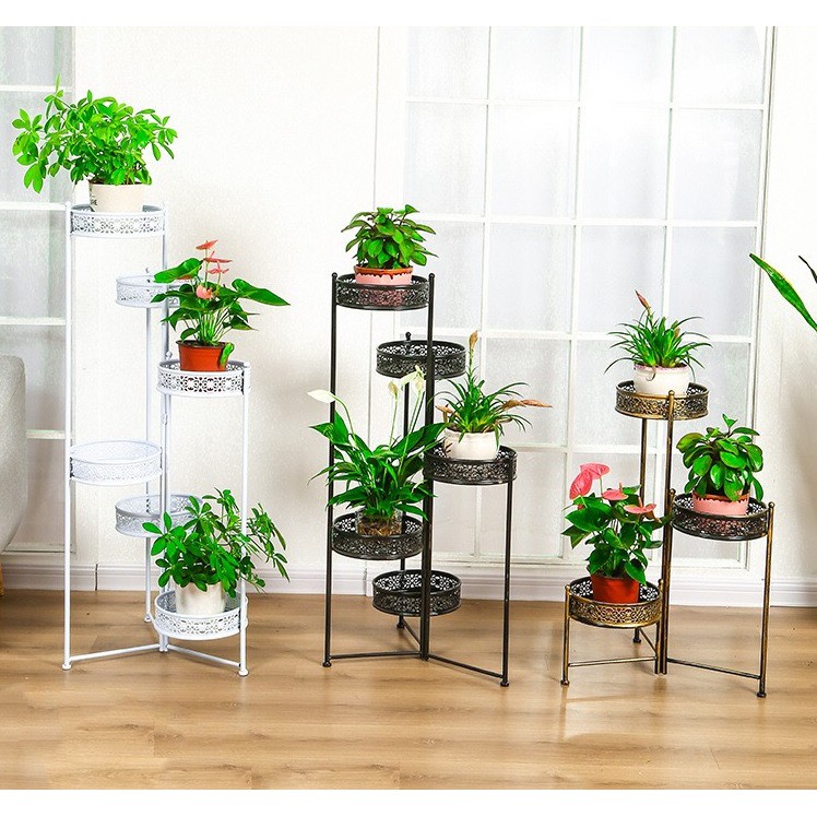 META 5 Pots Flower Rack Plant Pot Garden Decoration Balcony Rak Bunga ...