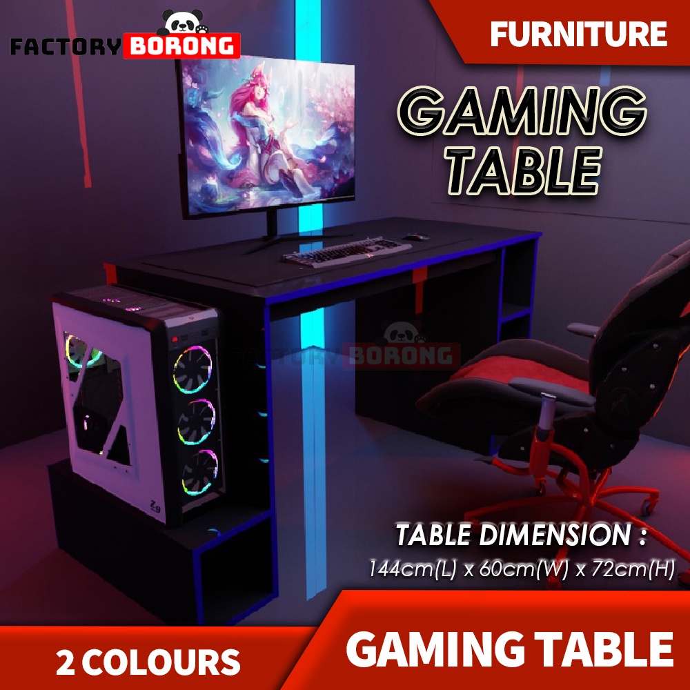 FB HP057 Gaming Table (144cmx 60cm x 72cm) / Modern PC Table / Study ...