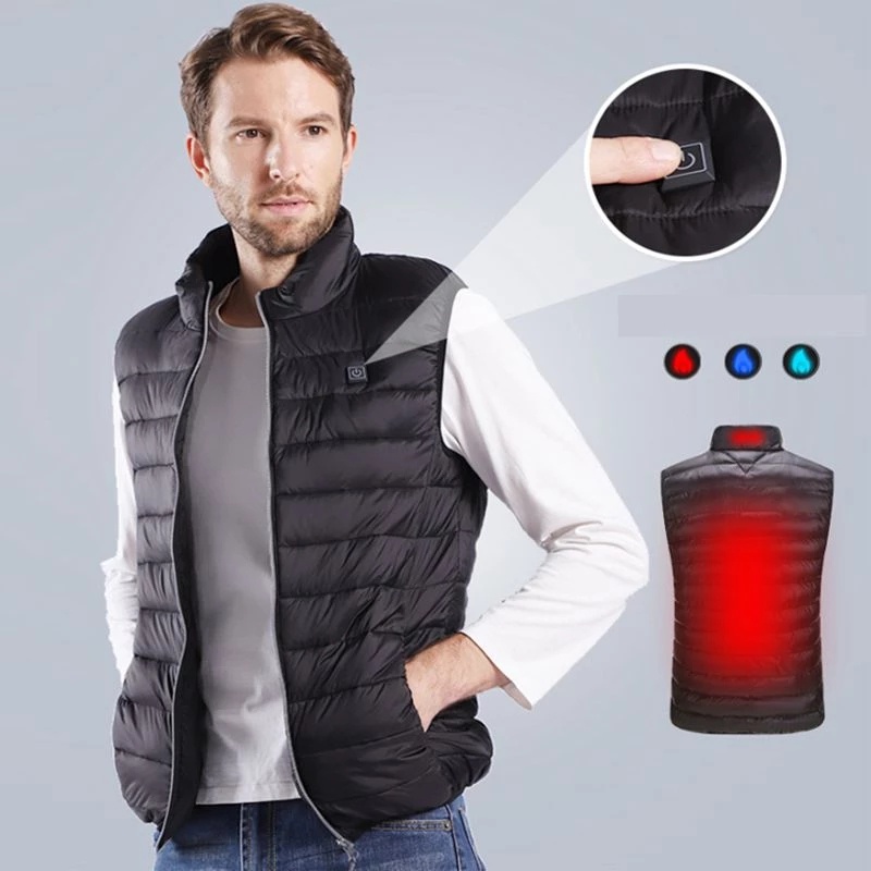 2022 Fashion Two Heated Zones Vest Men Autumn Winter Smart Heating ...