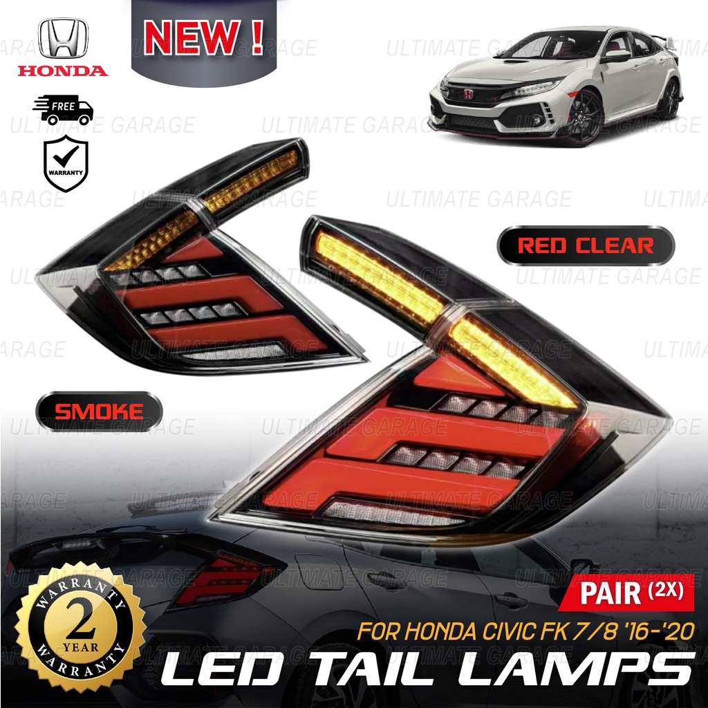 Original Honda Civic FK 7/8 '16-'20 Smoked LED Hatchback Tail Lamp ...