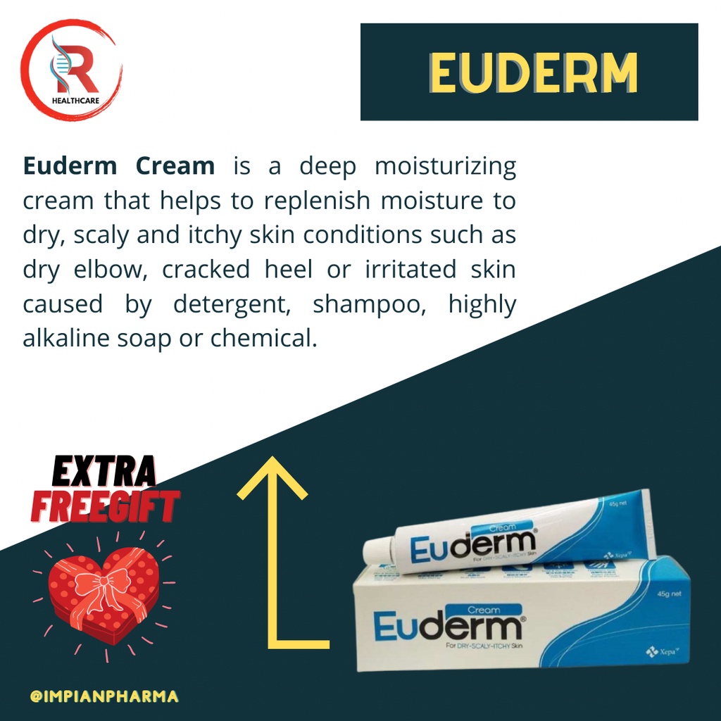 EUDERM CREAM 45G with extra freegift 🔥 | Shopee Malaysia