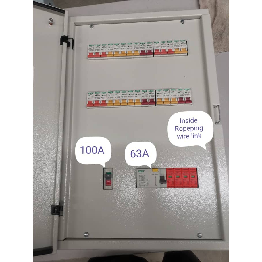 FULL SET 3PHASE CONSUMER METAL DB / MCB BOX COMPLETE SET (WITH OR ...