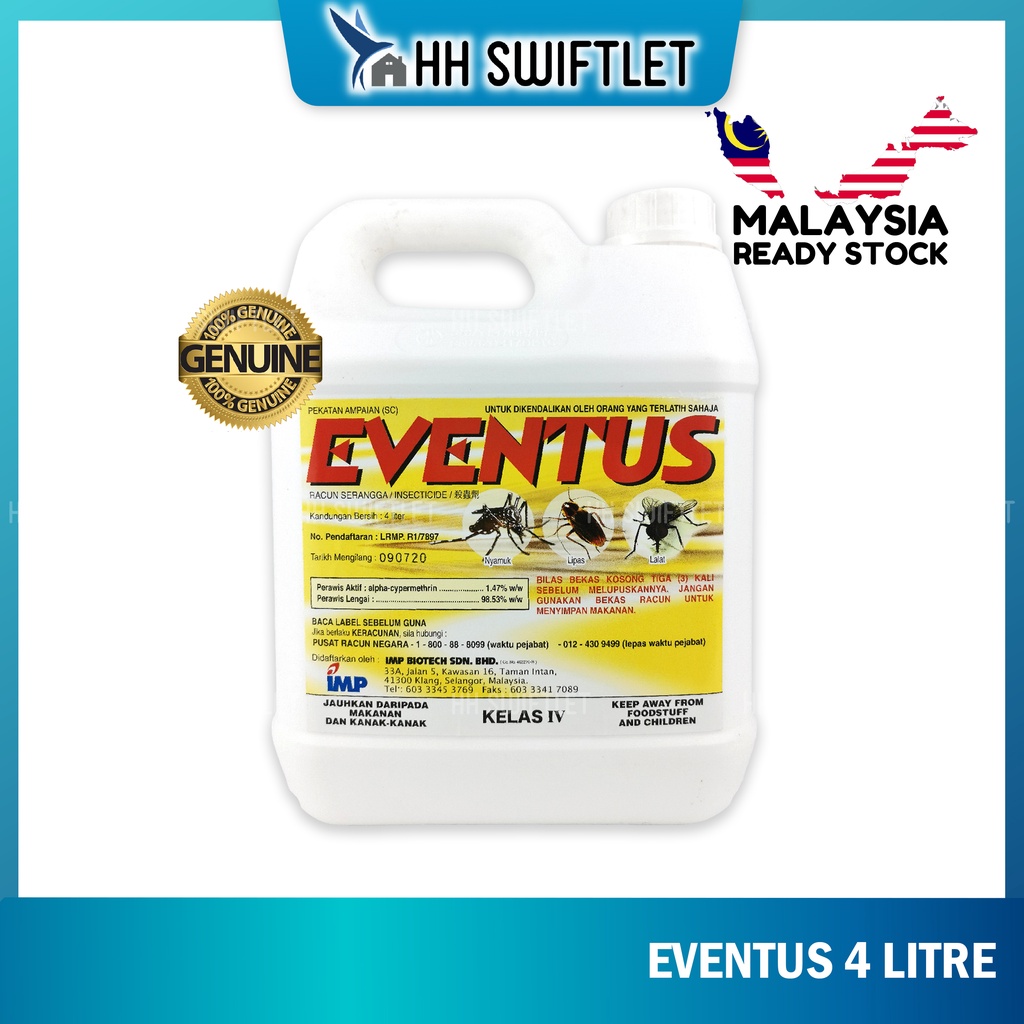 [4 Litre] EVENTUS Insecticide Racun Serangga Alpha-Cypermethrin 1.47% ...