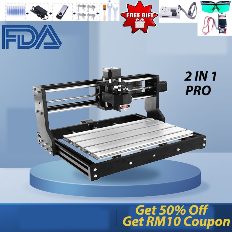 2-in-1 2500mw Laser Engraver Upgrade Version CNC 3018 Pro Engraving ...