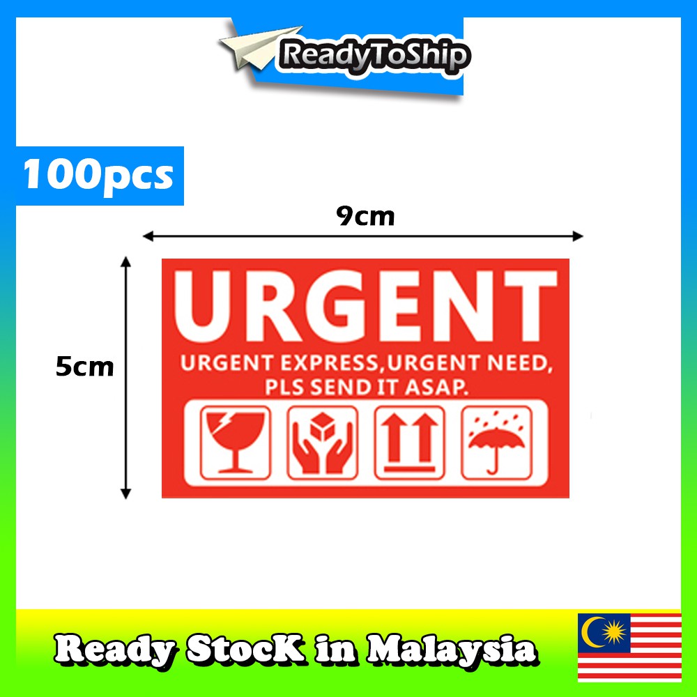 Urgent Express Sticker Fragile Sticker 9cm x 5cm | Shopee Malaysia