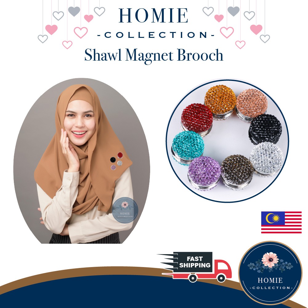 Diamond Headscarf Shawl Magnet Brooch | Headscarf Abaya Clasp | Tudung ...