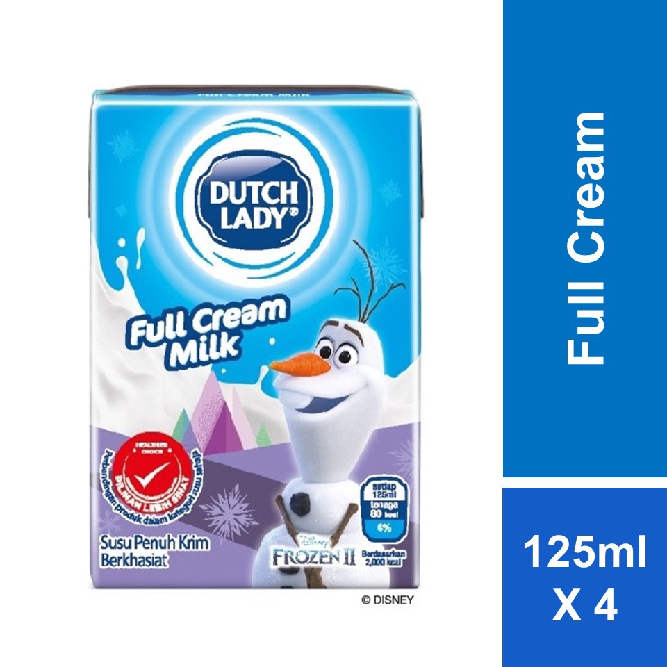 [Pack of 4] Dutch Lady Milky Frozen Full Cream 125ml [Exp 25 Dec 2025 ...