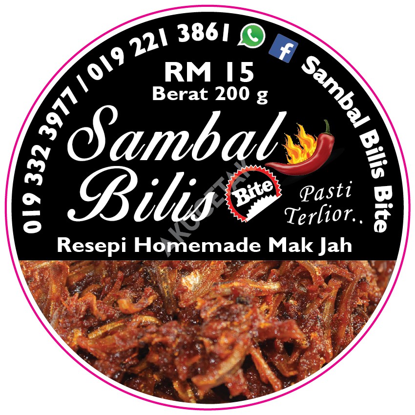 STIKER LABEL PRODUK (SLP-7-ROUND-SAMBAL BILIS) | Shopee Malaysia