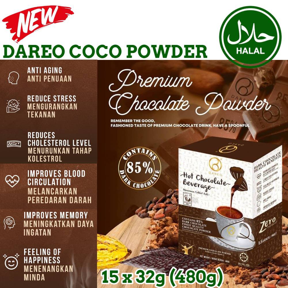 Dareo Hot Chocolate Beverage 0% TransFat Dark Coco Drinks Breakfast ...