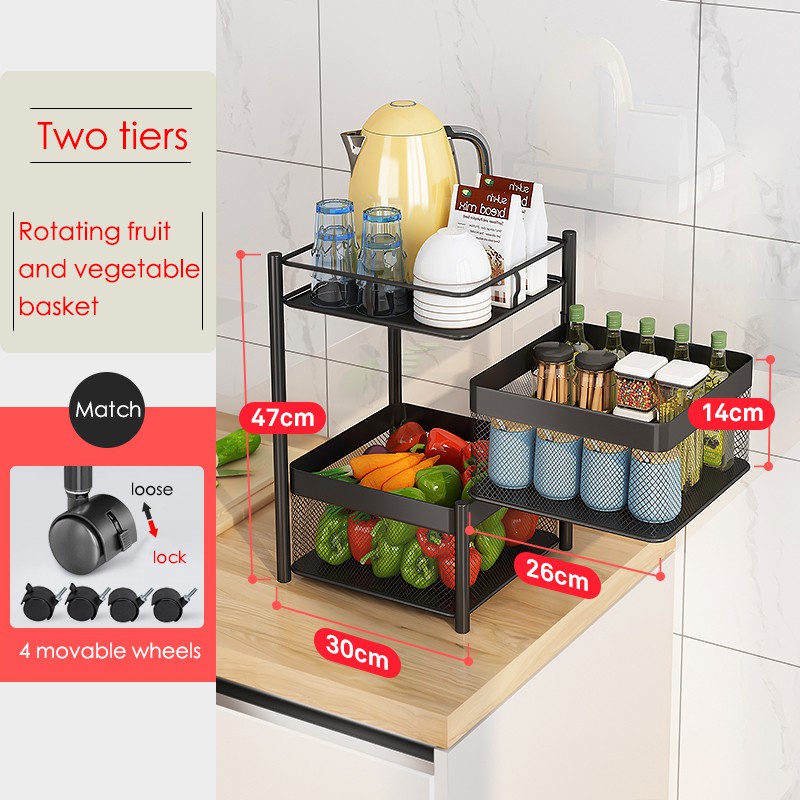 Rotating Trolley Rack Kitchen Rack Rotating Rack Spice Rack Storage ...
