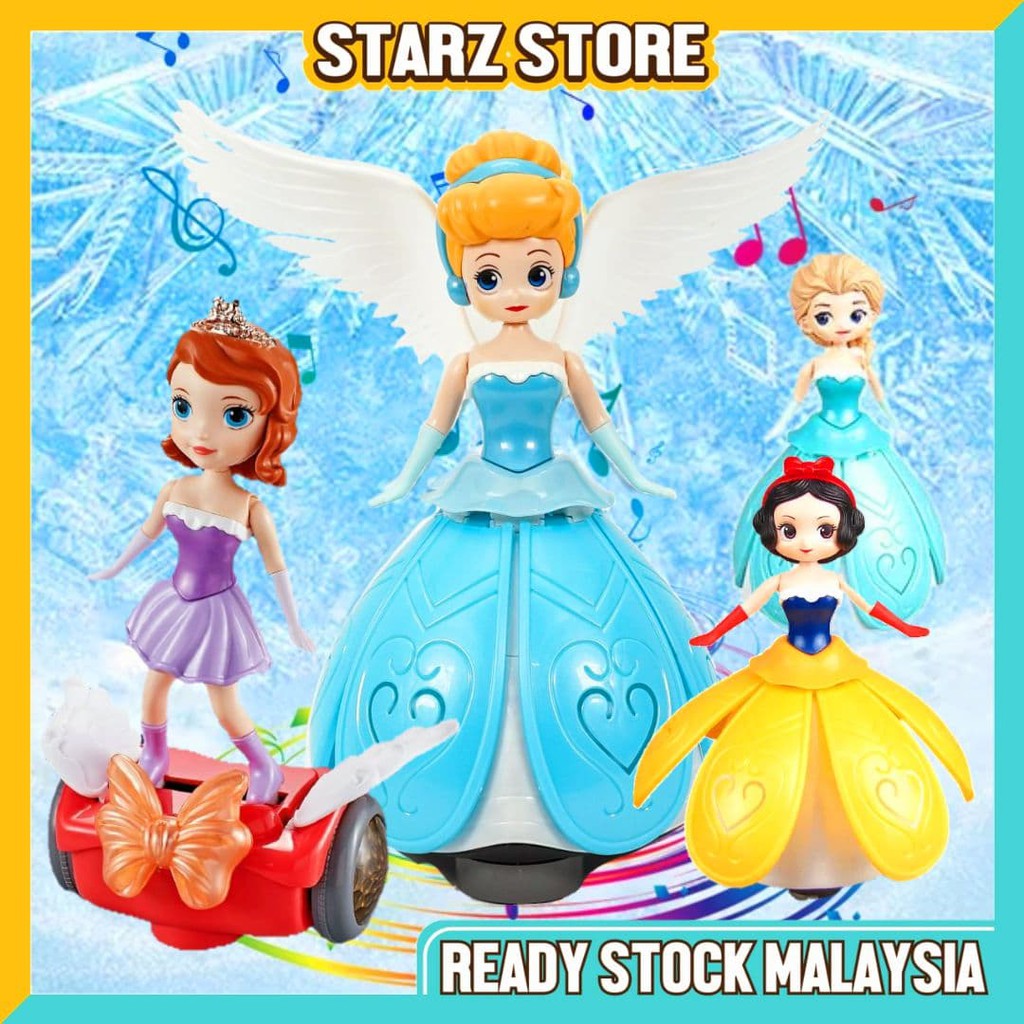 Dance Princess Frozen Elsa Cinderella Snow White Bump and Go Girl Toys ...