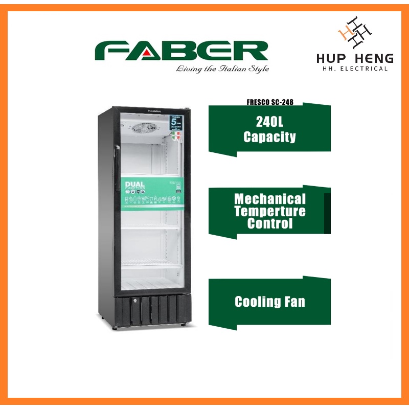 Faber Showcase Refrigerator (240L) Refrigerant R600a Chiller Fridge ...