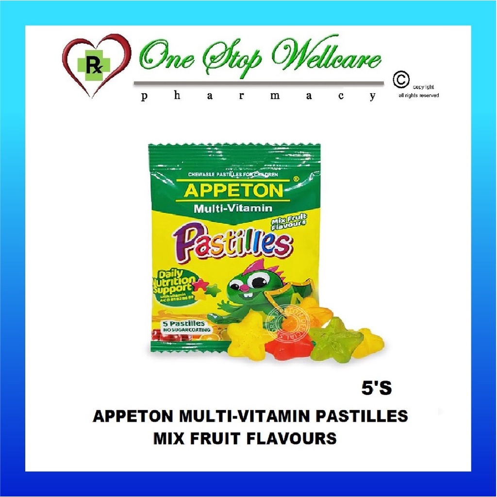 APPETON MULTI-VITAMIN PASTILLES MIX FRUIT FLAVOURS 5'S (EXP:06/2025 ... APPETON MULTI-VITAMIN PASTILLES MIX FRUIT FLAVOURS 5'S (EXP:06/2025 ...