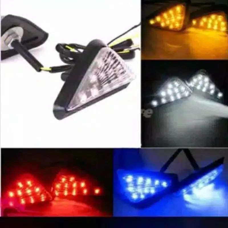 NINJA R15 GSX CBR VERING SEN LIGHTS universal TRIANGLE LED SEN LIGHTS ...