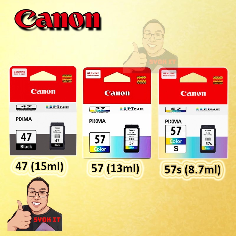 [ORIGINAL] CANON PG47 / PG 47/ PG-47 BLACK / CL57 / CL-57 / CL 57 COLOR ...