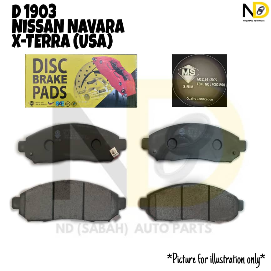 NISSAN NAVARA OLD D40T / SERENA C26 D1903 FRONT BRAKE PAD | Shopee Malaysia